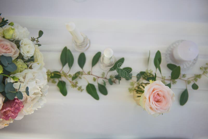 Wedding Table with Flowers and Decorations, Wedding Centerpiece or ...