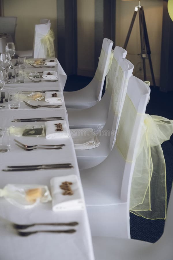 A Wedding Table Laid Out before a Wedding Breakfast Stock Image - Image ...