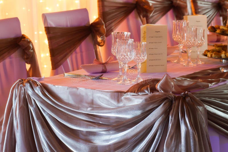 Wedding Table Set with Decoration for Fine Dining or Another Catered ...