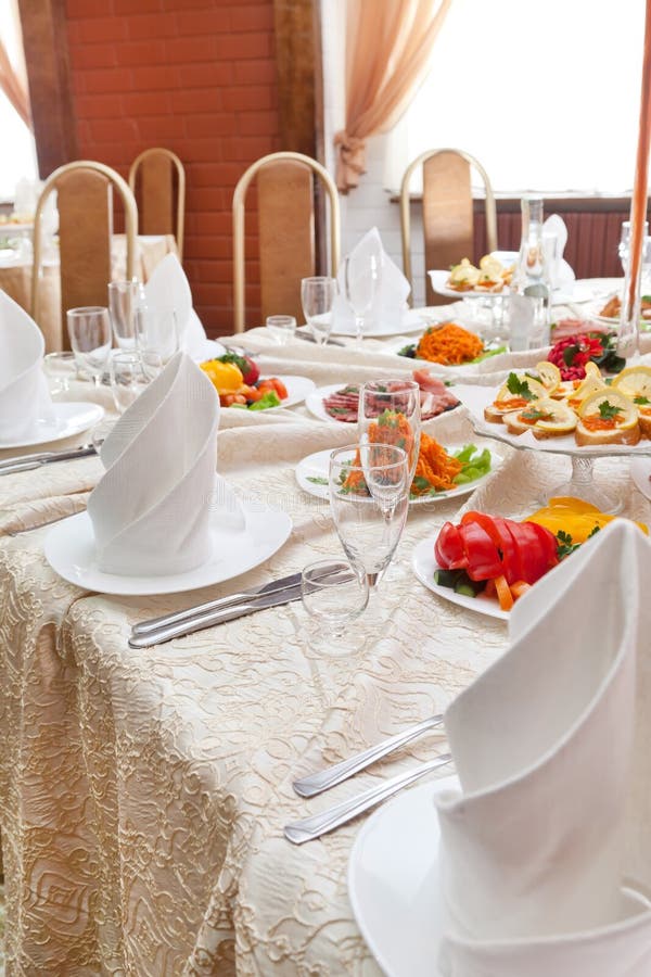 Wedding table setting stock image. Image of fork, food - 25659497