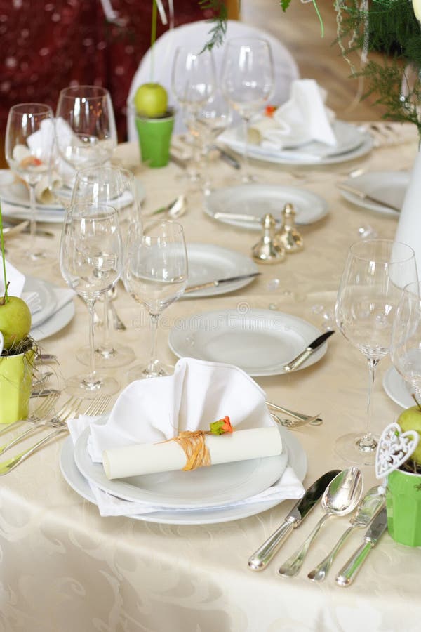 Table Setting for Indian Wedding Stock Photo - Image of cater, china ...