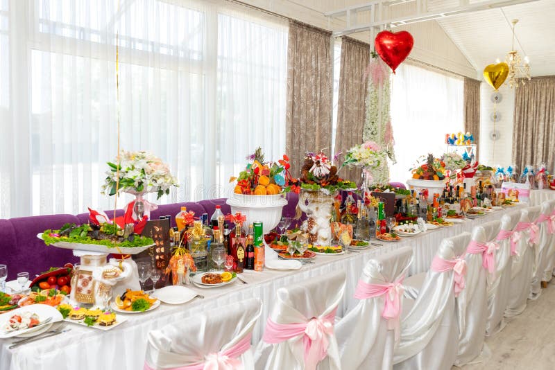 Wedding Table Setting. a Beautifully Served and Decorated Table in the ...