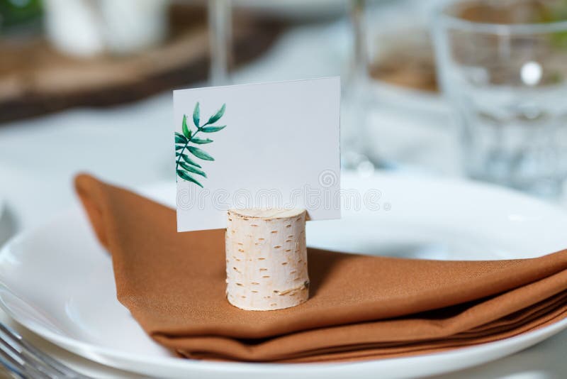 Guest Card with Pink Flowers on the Banquet Wedding Table Stock Image ...
