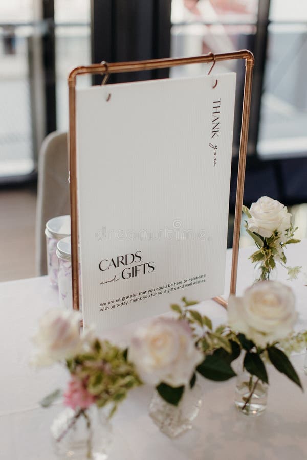 Wedding Table Sign for Cards and Gifts Stock Photo - Image of decor ...