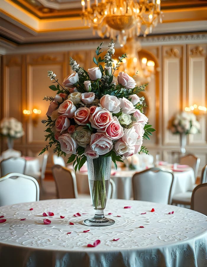 Red Roses, Wedding Table, Wedding Guest Table Set for an Event, Table ...