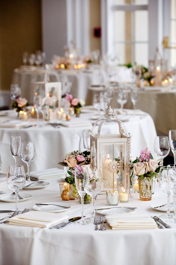 Wedding Table Decoration Series - Tables Set for Wedding Reception ...