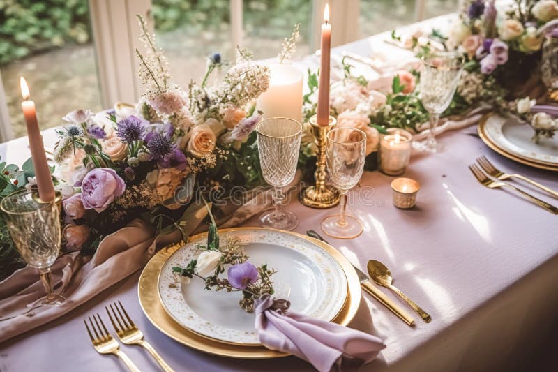 Wedding Tablescape, Elegant Formal Dinner Table Setting, Table Scape ...