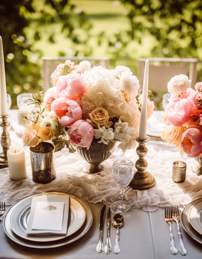 Wedding Tablescape, Elegant Formal Dinner Table Setting, Table Scape ...