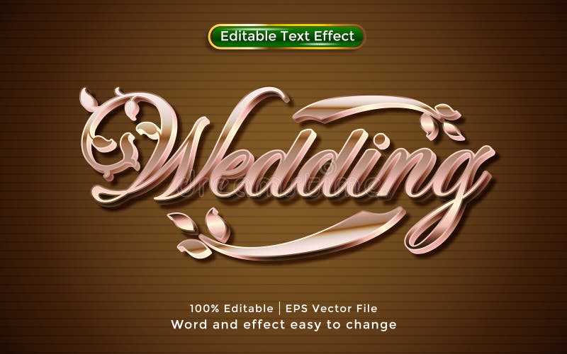 Wedding Text, Luxury Background, 3d Style Editable Text Effect Stock ...