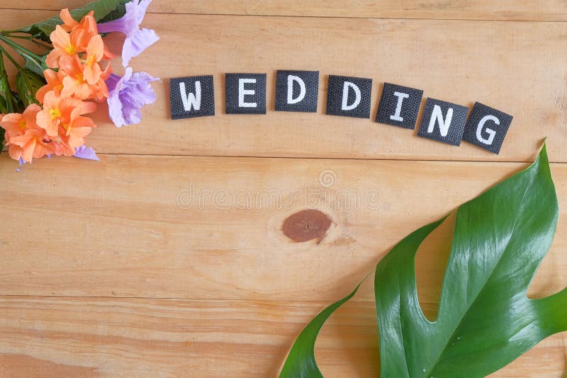 Wedding Text on Wood Table , Love Stock Image - Image of love, retro ...