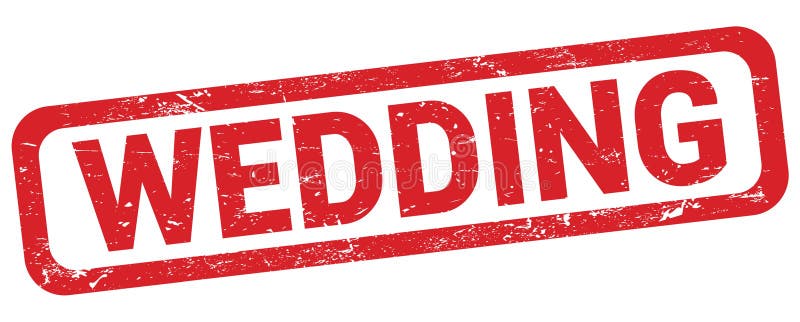 WEDDING Text Written on Red Rectangle Stamp Stock Illustration ...