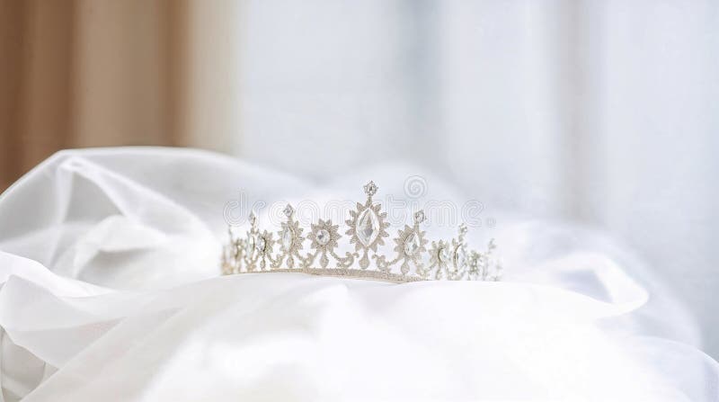 A Wedding Tiara and Dress Over Table Stock Image - Image of elegant ...