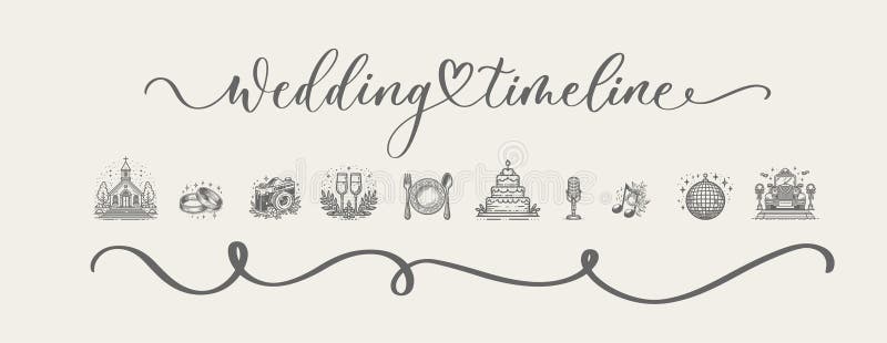 Wedding Timeline Menu on Wedding Day. Stock Vector - Illustration of ...