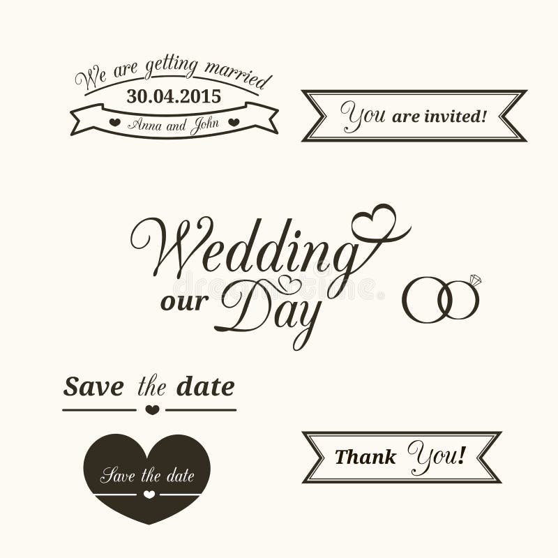 Wedding typography stock illustration. Illustration of elegant - 50525525