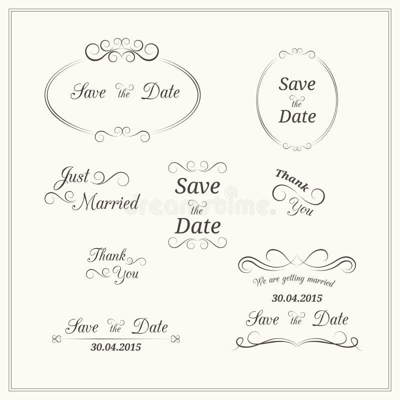 Wedding typography stock vector. Illustration of classic - 52012586