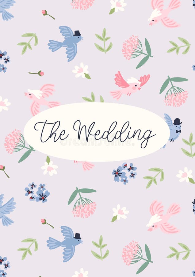 The Wedding. Vector Floral Card for Marriage Concept and Other U Stock ...