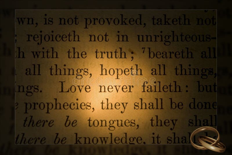 Wedding verse with rings stock illustration. Illustration of love ...