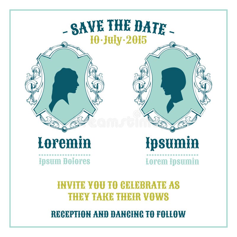 Wedding Vintage Invitation Card Stock Vector - Illustration of ...