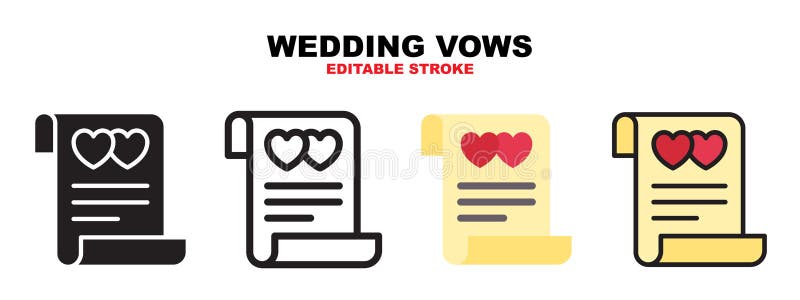 Wedding Vows Thin Line Icon. Letter with Heart Vector Illustration ...