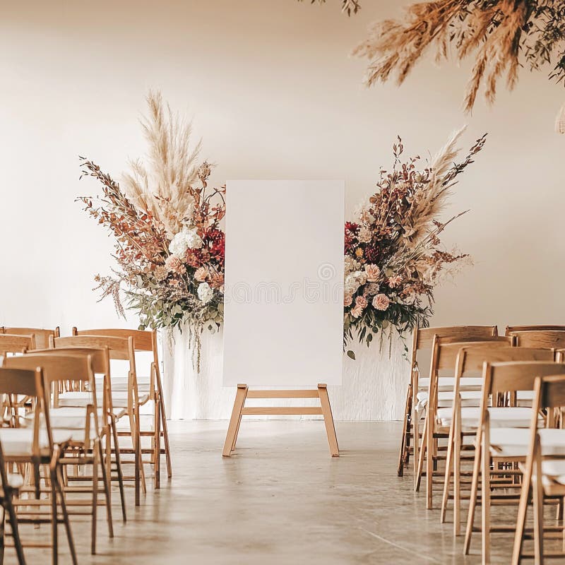 Wedding Welcome Board Mockup, Soft Light, Elegant Light Cream-colored ...