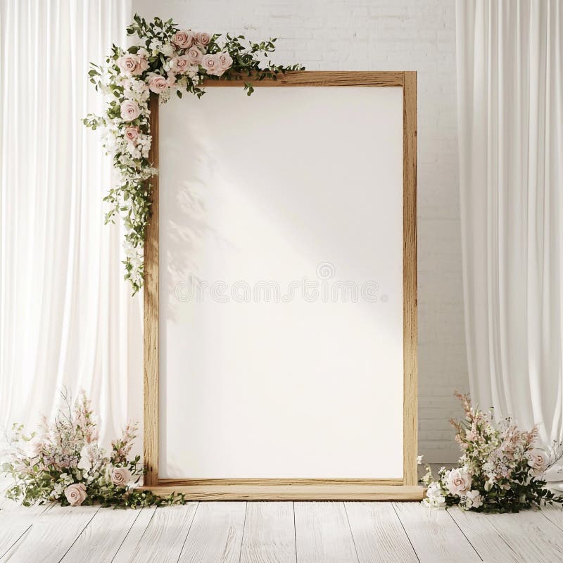 Wedding Welcome Board Mockup, Soft Light, Elegant Light Cream-colored ...