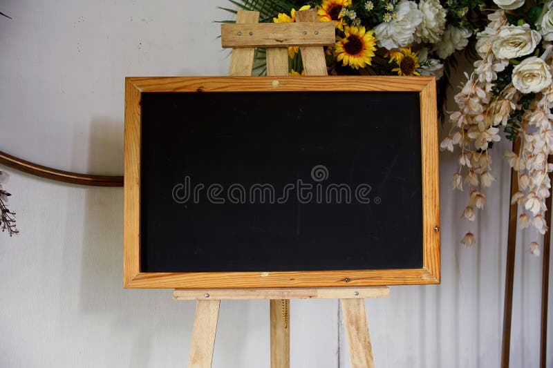 Wedding Welcome Board Wooden Frame with Flowers Decoration Stock Photo ...