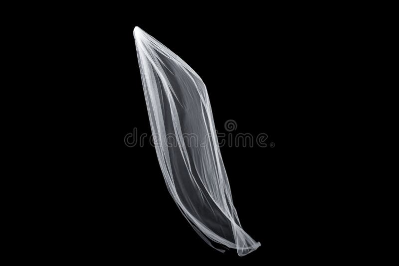 Wedding White Bridal Veil Isolated on Black Background Stock Image ...