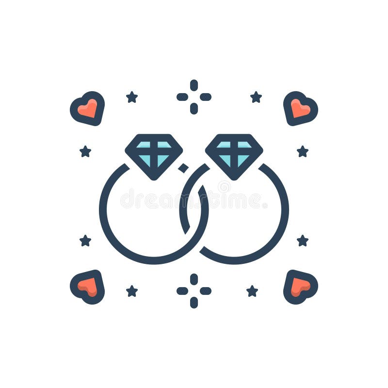Color Illustration Icon for Weddings, Marriage and Ceremony Stock ...