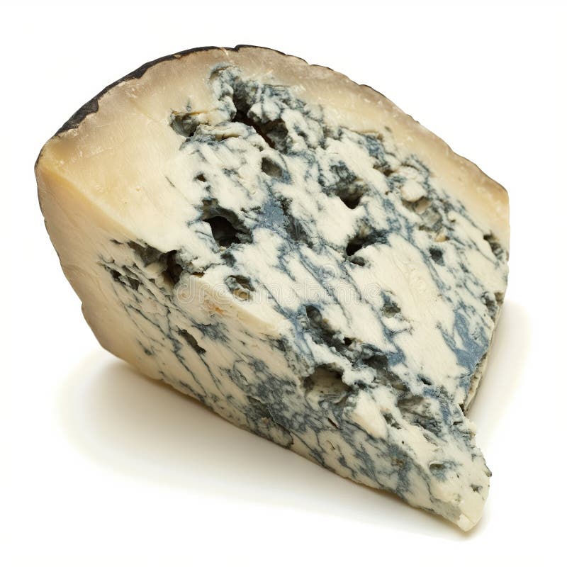 Blue Cheese Wedge on White Background Stock Image - Image of edible ...