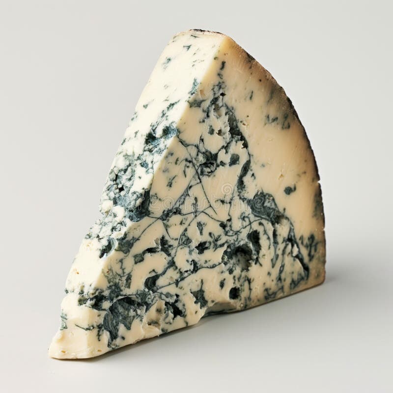 Blue Cheese Wedge on White Background Stock Photo - Image of marbled ...