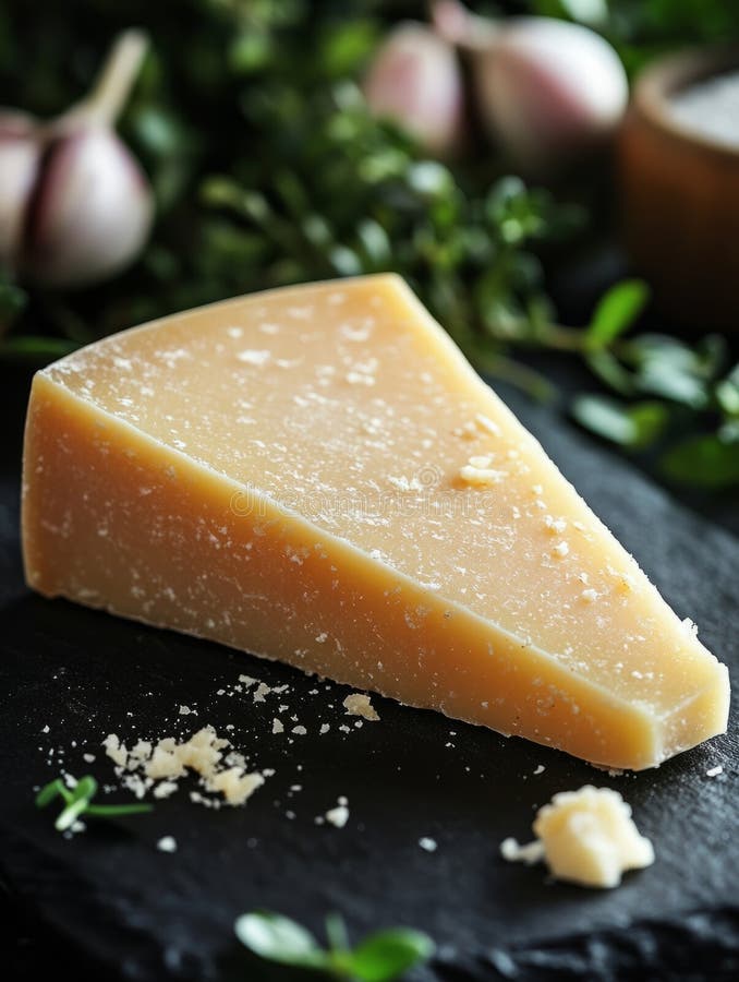 A Wedge of Parmesan Cheese on a Slate Board Stock Image - Image of ...