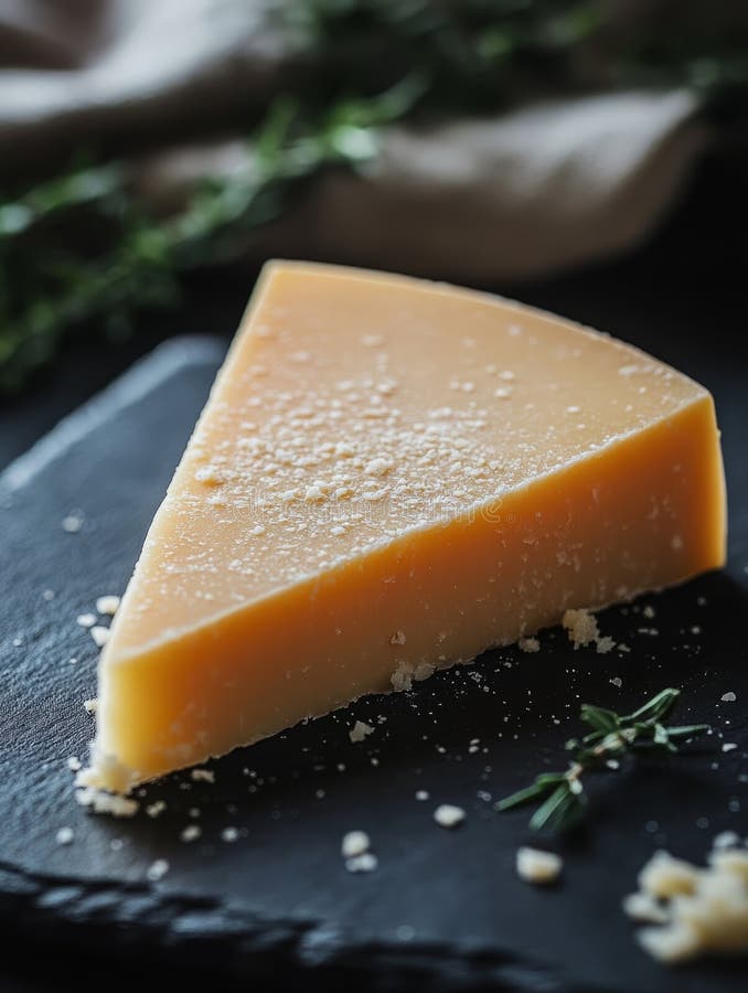 Wedge of Parmesan Cheese on a Slate Board. Stock Image - Image of food ...