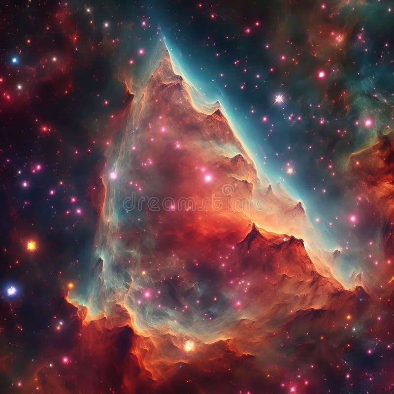 Wedge Shaped Nebula a Nebula Shaped Like a Wedge with One End La Stock ...