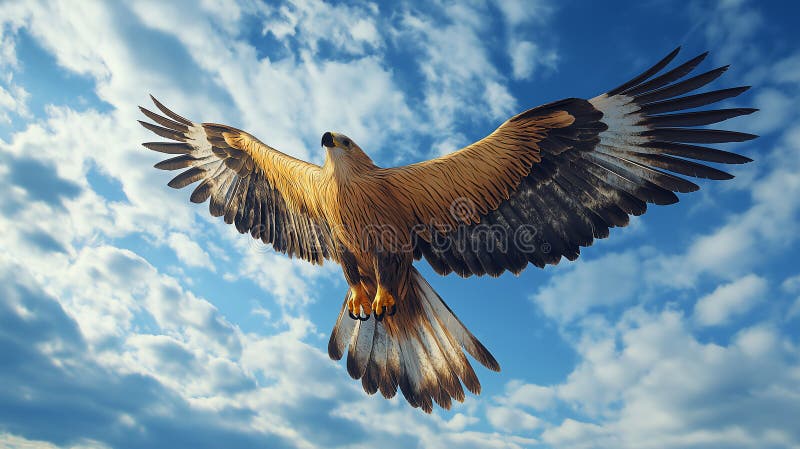 Wedge-tailed Eagle Soaring through the Sky Over Australian Landscape ...