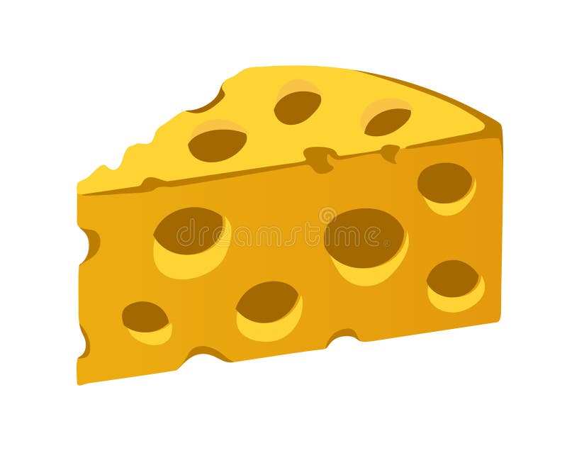 Wedge of Yellow Orange Cheese Icon with Holes Stock Illustration ...