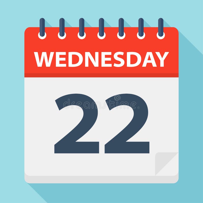 Wednesday 22 - Calendar Icon. Vector Illustration of Week Day Paper ...