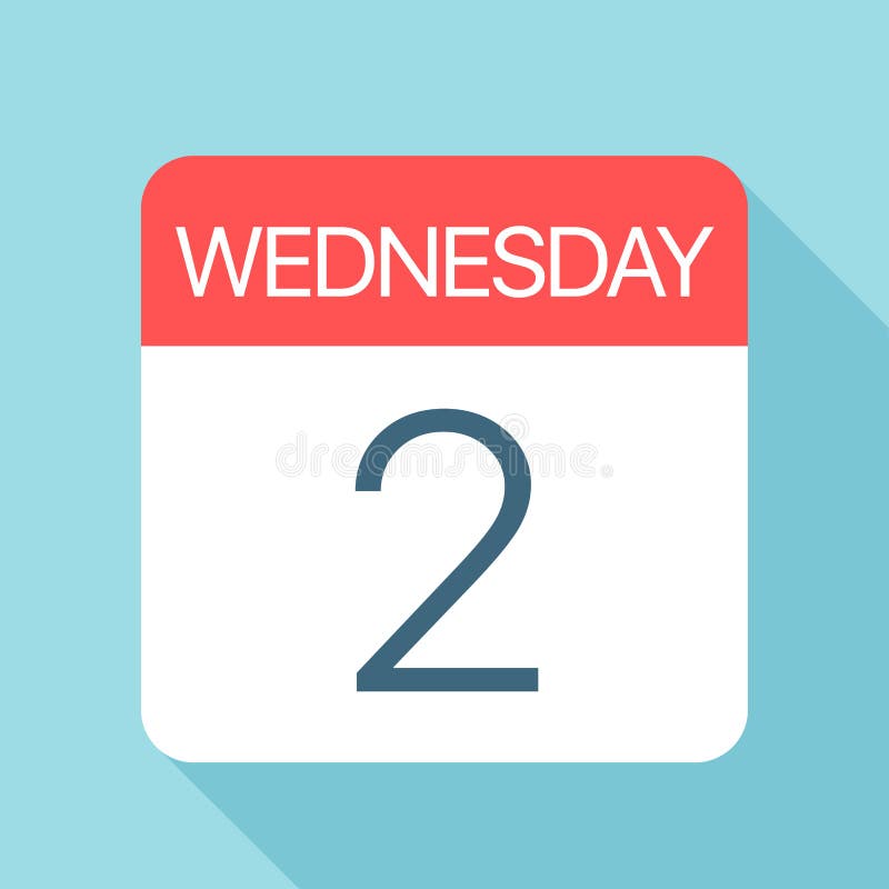 Wednesday 2 - Calendar Icon. Vector Illustration of Week Day Paper Leaf ...