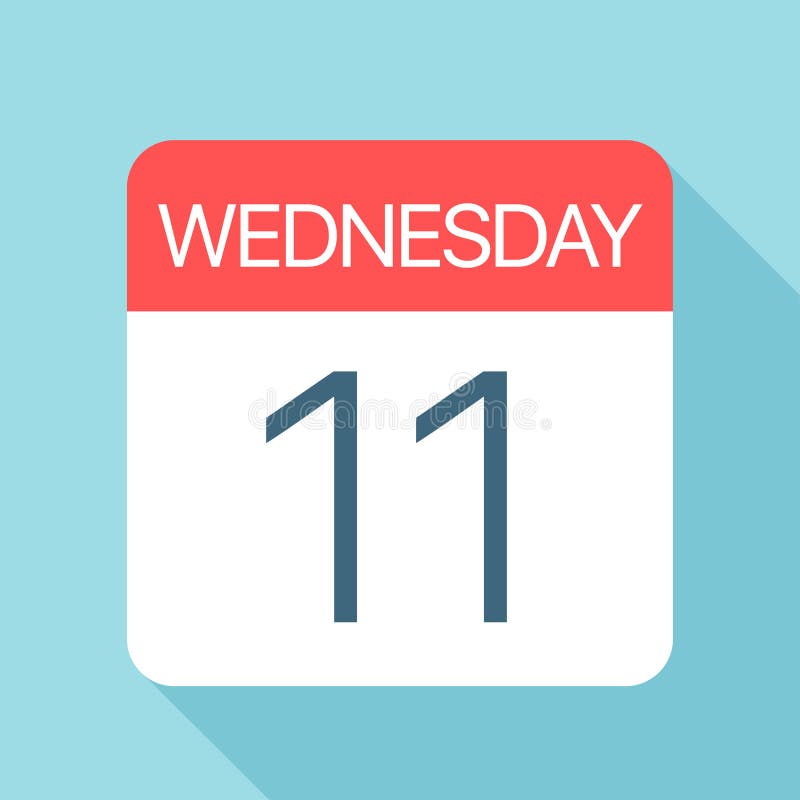 Wednesday 11 - Calendar Icon. Vector Illustration of Week Day Paper ...