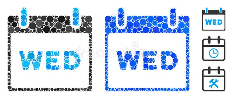 Wednesday Calendar Page Composition Icon of Spheric Items Stock ...