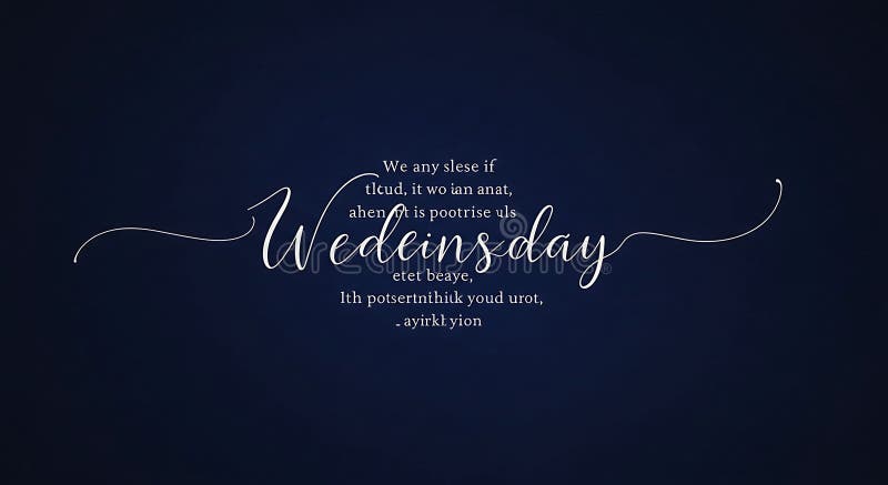 Wednesday Calligraphy Design on Dark Blue Background for Calendar ...
