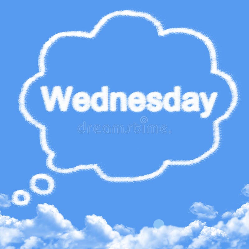 Wednesday cloud shape stock photo. Image of cloud, white - 185707792
