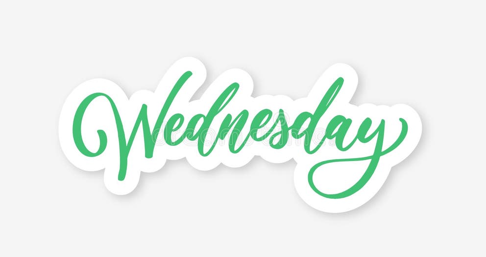 Wednesday Hand Drawn Vector Lettering Stock Illustration - Illustration ...