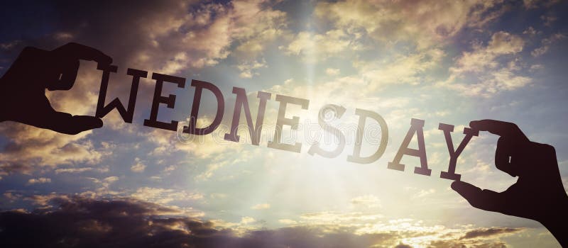 Wednesday - Human Hands Holding Black Silhouette Word Stock ...