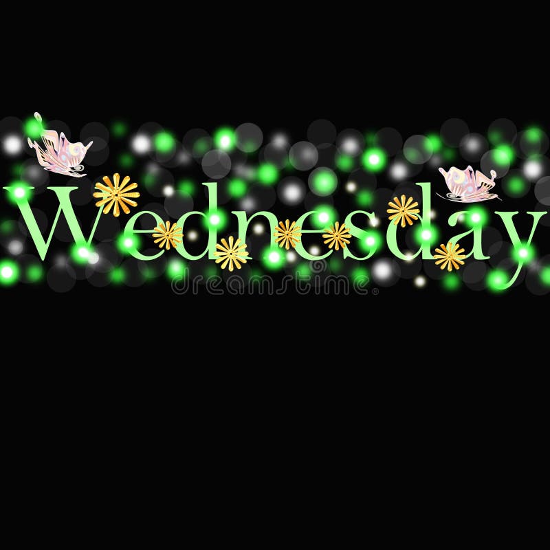 Wednesday Night Neon Signboard Stock Illustration - Illustration of ...