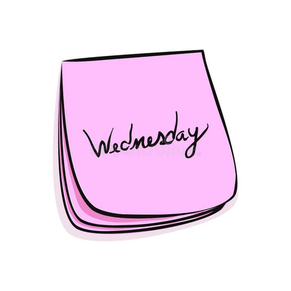 Wednesday Post-it stock vector. Illustration of week, sign - 7313549