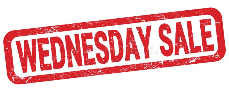 WEDNESDAY SALE Text Written on Red Rectangle Stamp Stock Photo - Image ...