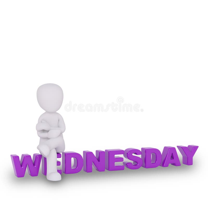 Wednesday and Waiting for the Weekend Stock Illustration - Illustration ...