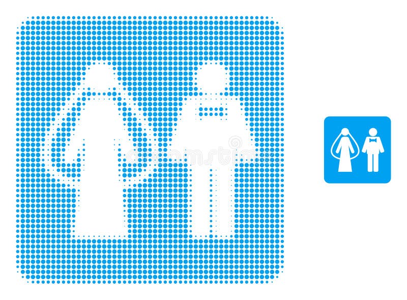 Weds Persons Halftone Dotted Icon Stock Vector Illustration Of