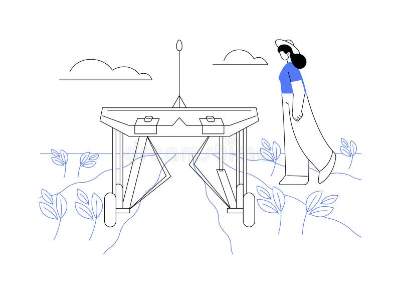 Weed Control Robots Abstract Concept Vector Illustration. Stock Vector ...