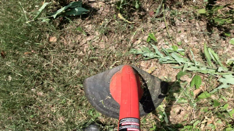 Cutting Grass on a Riding Lawn Mower Slow Motion Side View Stock ...